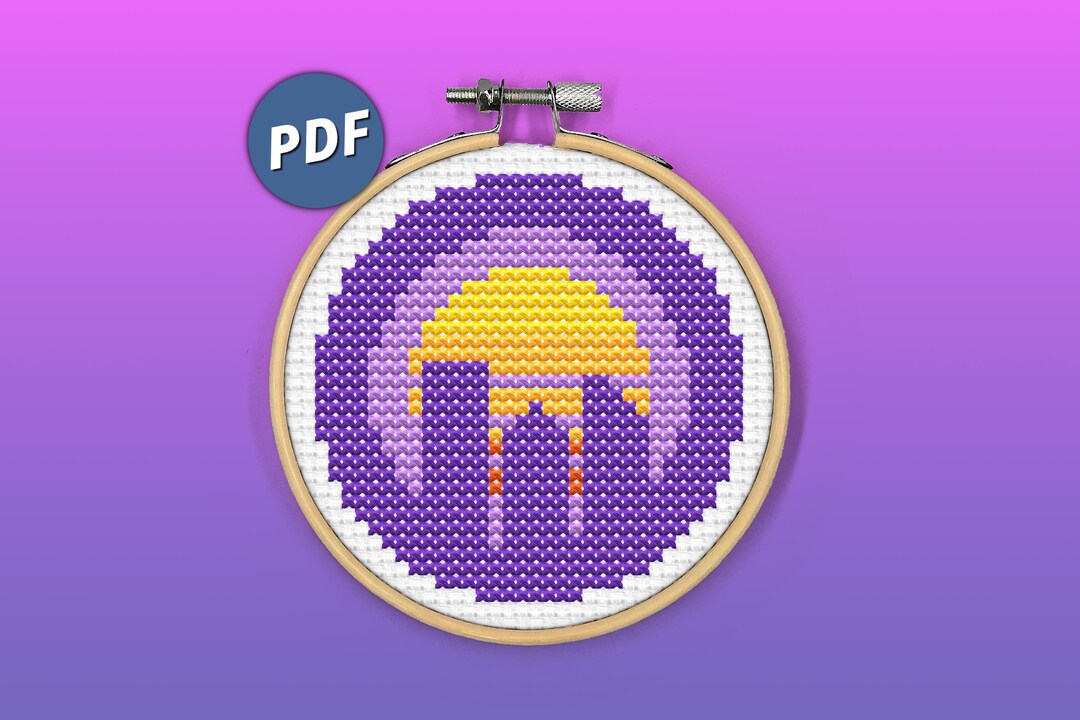 Vaporwave Cross Stitch Pattern, Beginner Aesthetic Retrowave (PDF ...