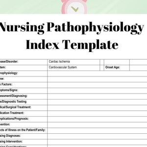 Nursing Pathophysiology Template Printable - Etsy
