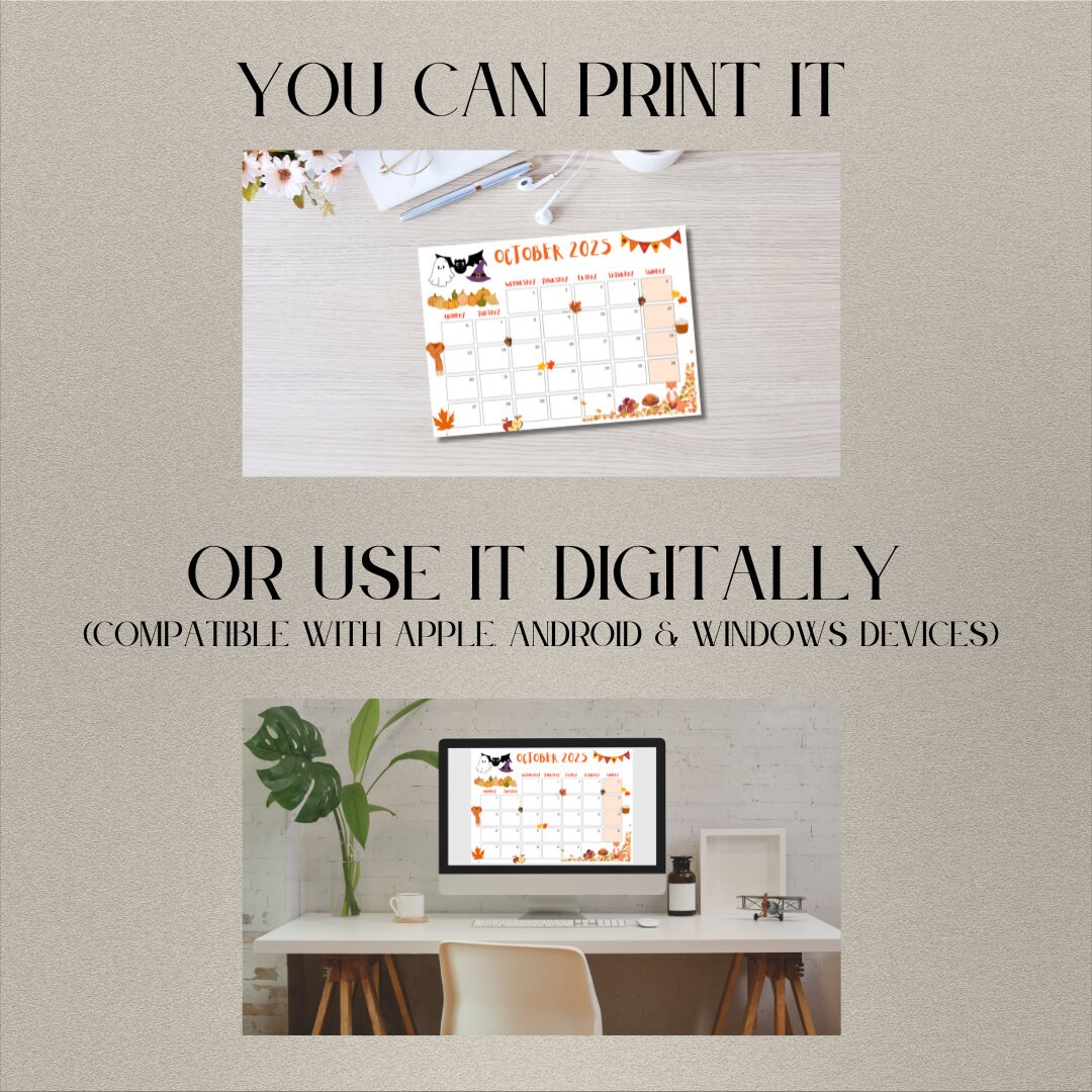 Cute Printable School Calendar 2024 & 2025. Monthly Planner Ready to ...