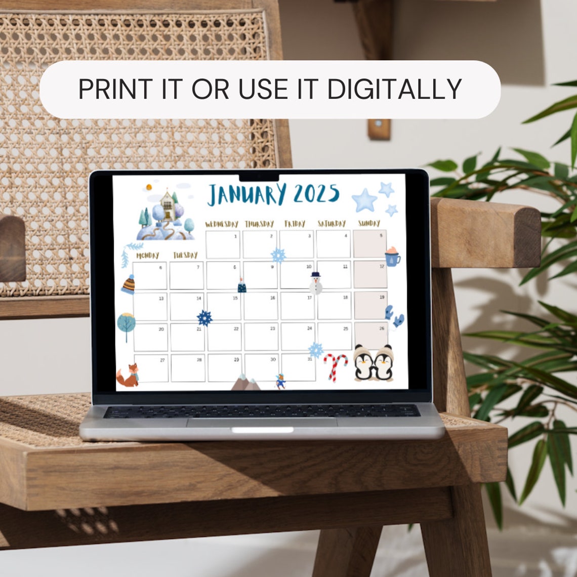 Cute Printable School Calendar 2024 & 2025. Monthly Planner Ready to ...