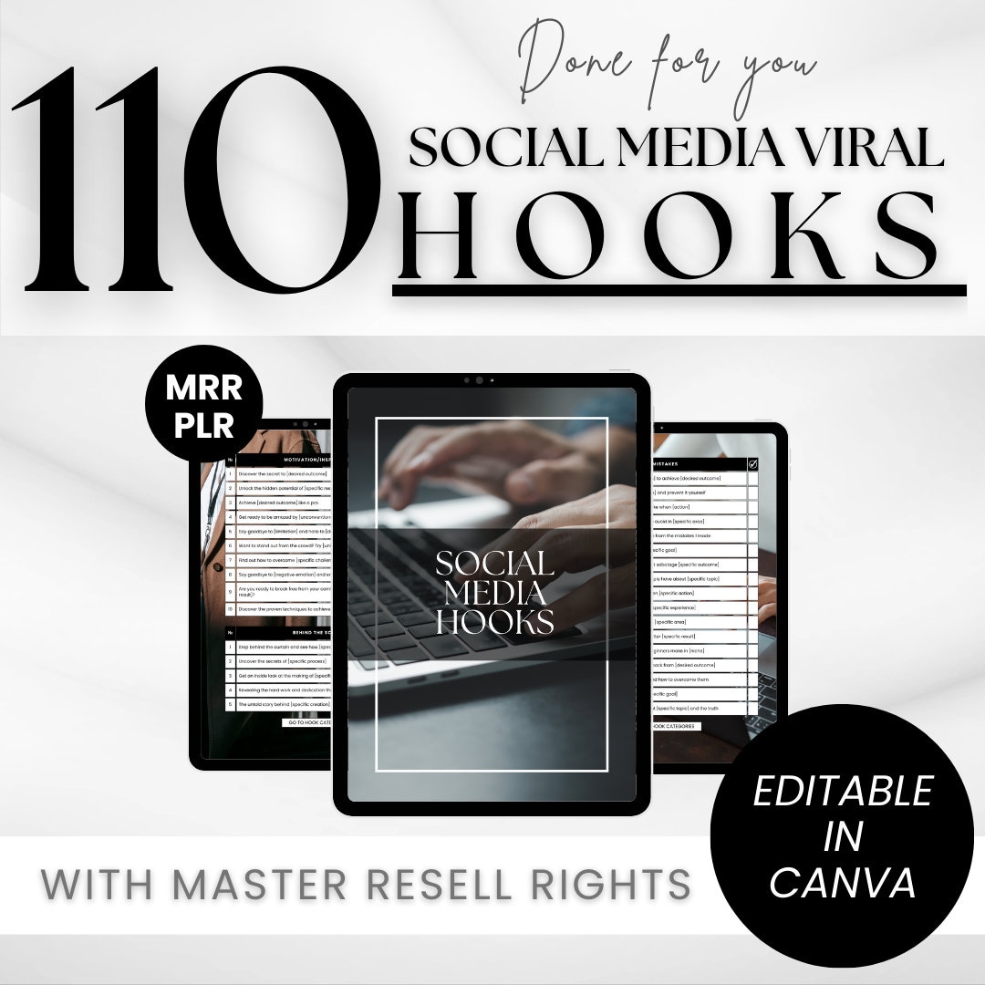 110 Viral Hooks for Instagram and Tik Tok. MRR/PLR Hooks for Social ...