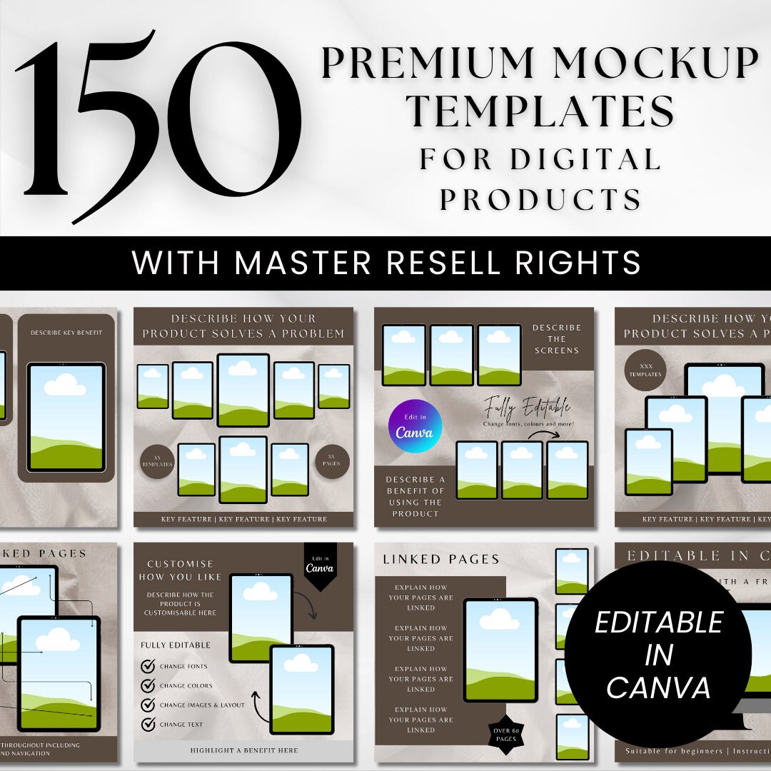 150 Done for You Mockup Templates for Digital Products. Promote Your ...