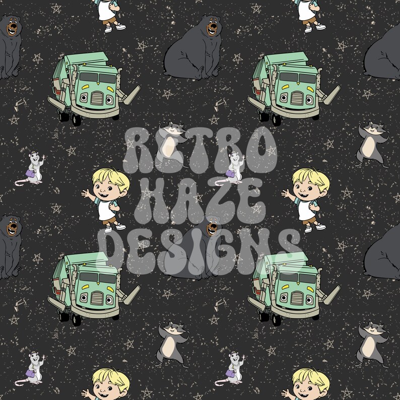 Seamless Digital Pattern, Garbage Truck, Digital Repeating Surface ...