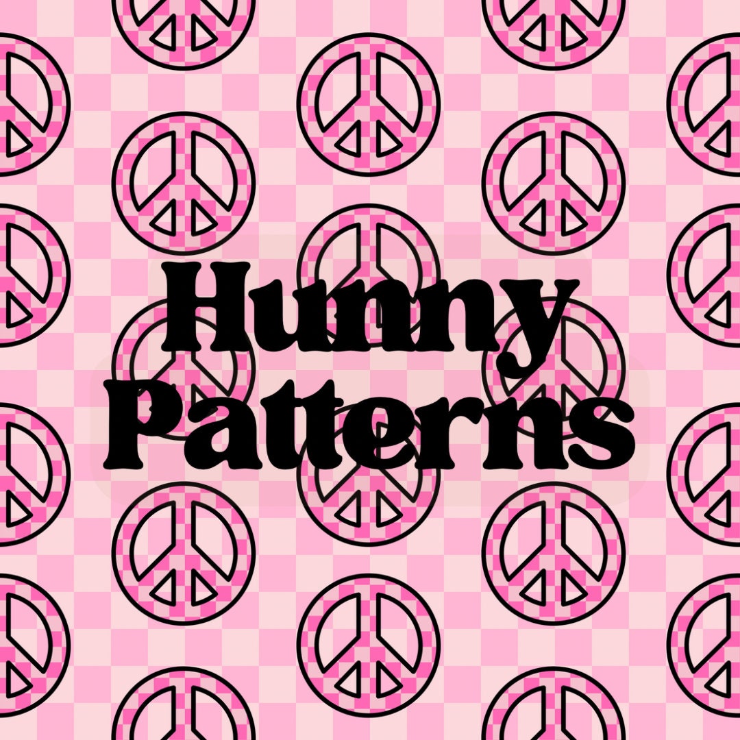 Hot Pink Checkered Peace Sign Digital Seamless Pattern - Etsy
