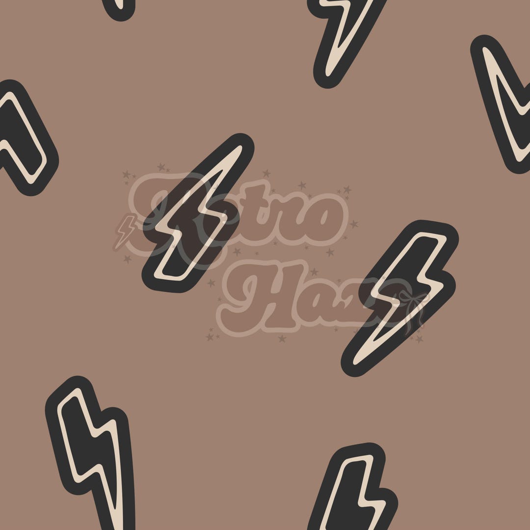 Lightning Bolts Seamless Pattern | Neutral Brown | Digital Design for ...