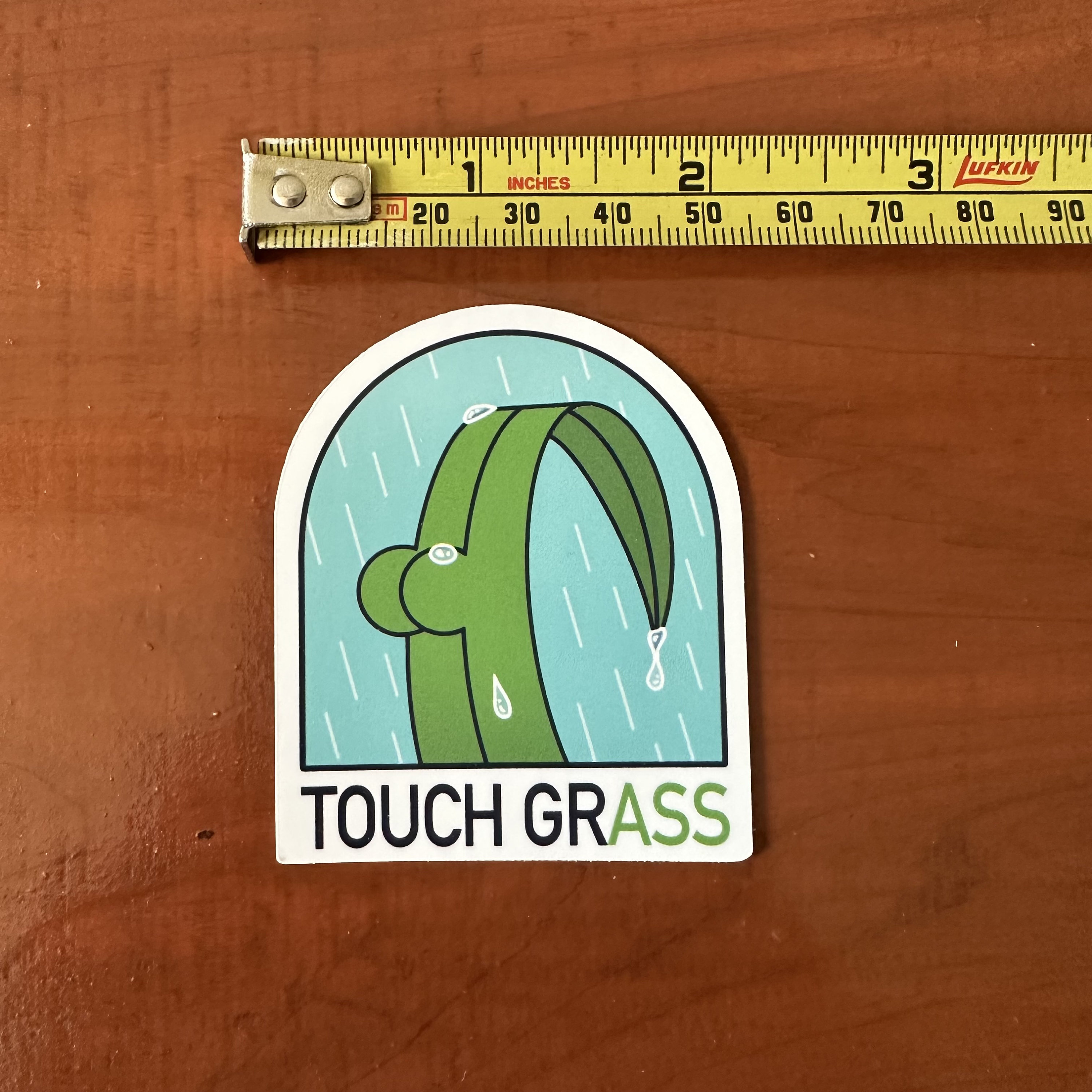 Touch Grass Meme Waterproof Sticker/decal / Queer Owned Shop - Etsy