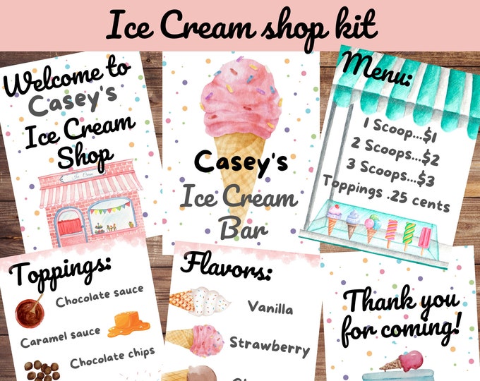 PRINTABLE Ice Cream Shop Dramatic Play Kit | Summer Activity ...
