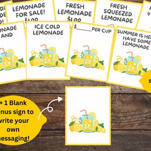 Lemonade Stand Signs, Instant Download and Print, Pretend Play, Summer ...