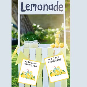 Lemonade Stand Signs, Instant Download and Print, Pretend Play, Summer ...