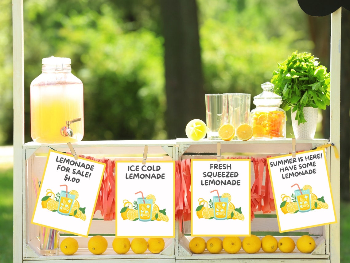 Lemonade Stand Signs, Instant Download and Print, Pretend Play, Summer ...