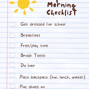 Kids Daily School Checklist Schedule Printable Editable Chore - Etsy
