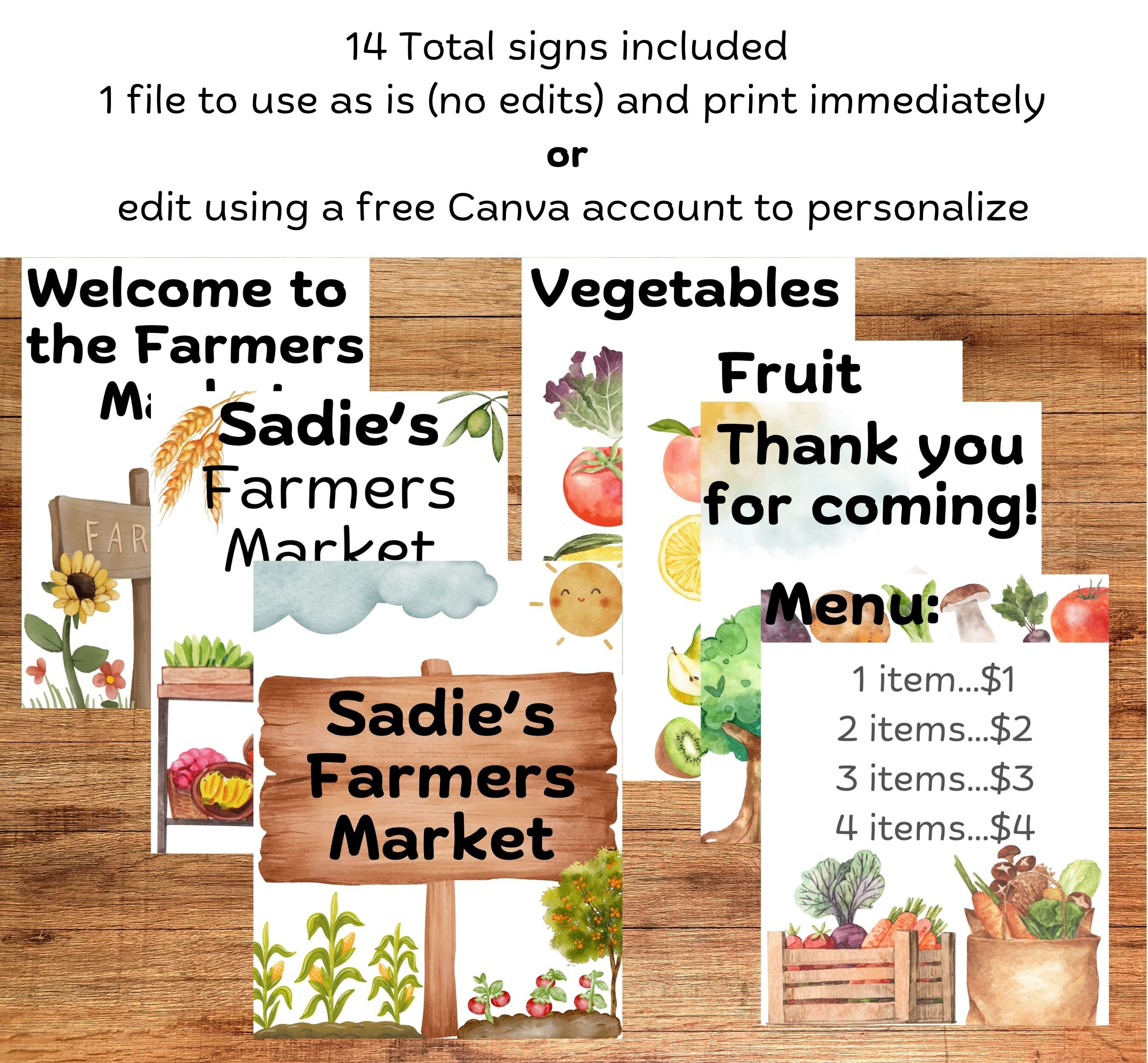 PRINTABLE Farmers Market Dramatic Play Kit | Summer Activity ...