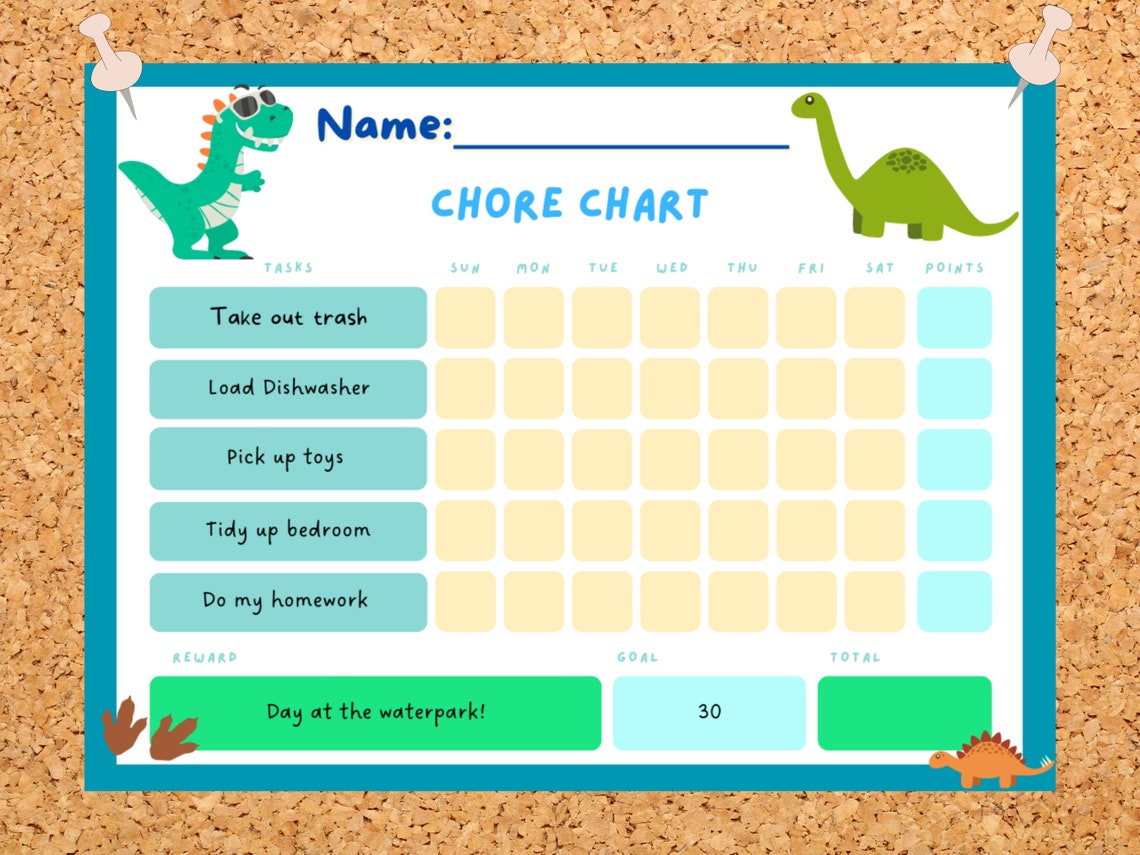 Reward Chart, Chore Chart, Behavior Chart, Boys Reward Chart, Daily ...