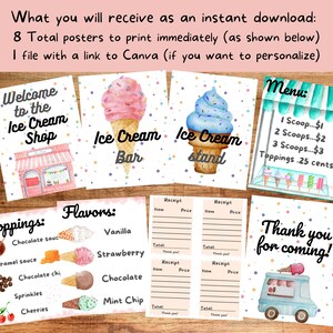 PRINTABLE Ice Cream Shop Dramatic Play Kit | Summer Activity ...