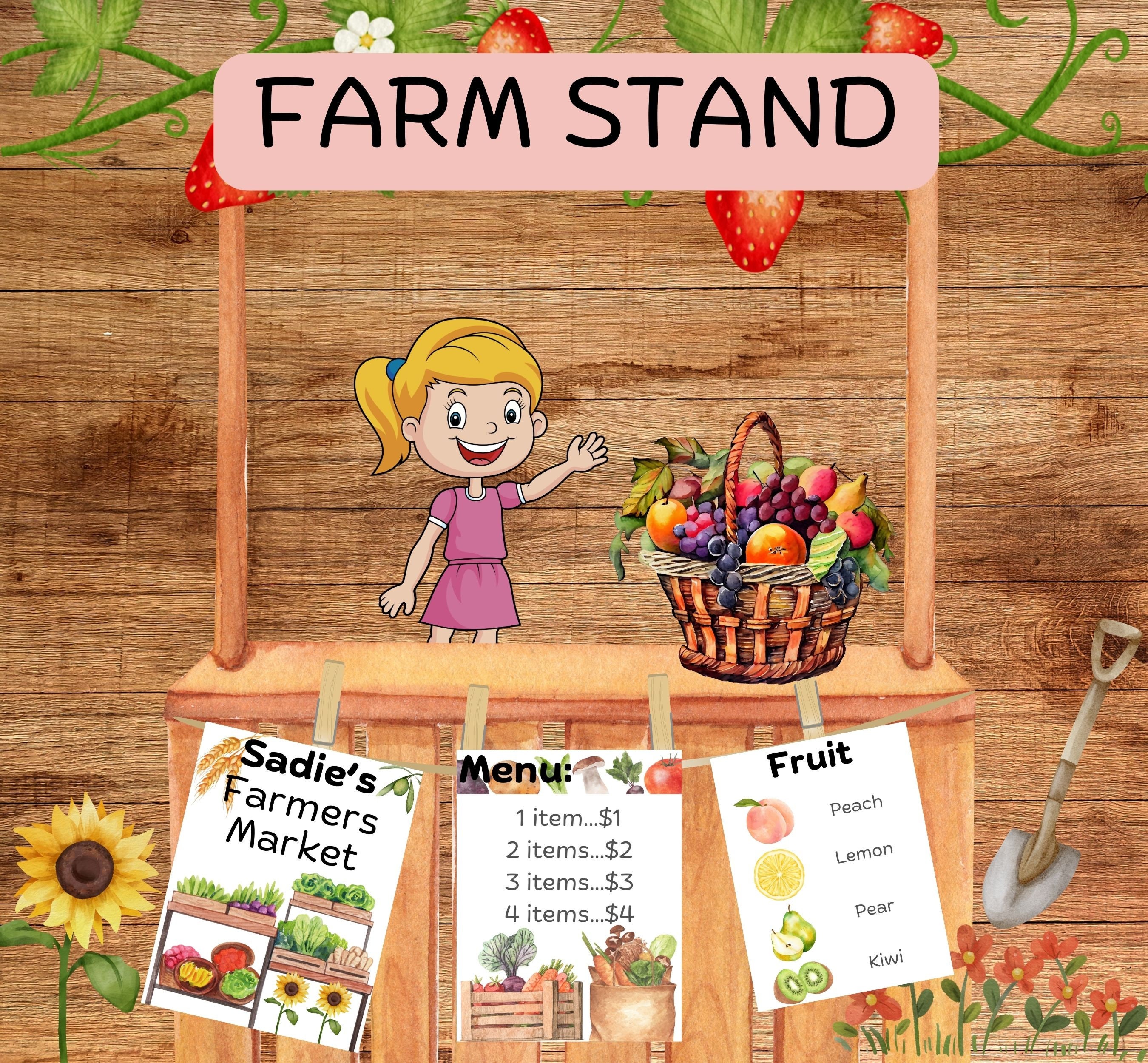 Farmers Market Dramatic Play Kit | Watercolor Printable (PDF) - Etsy