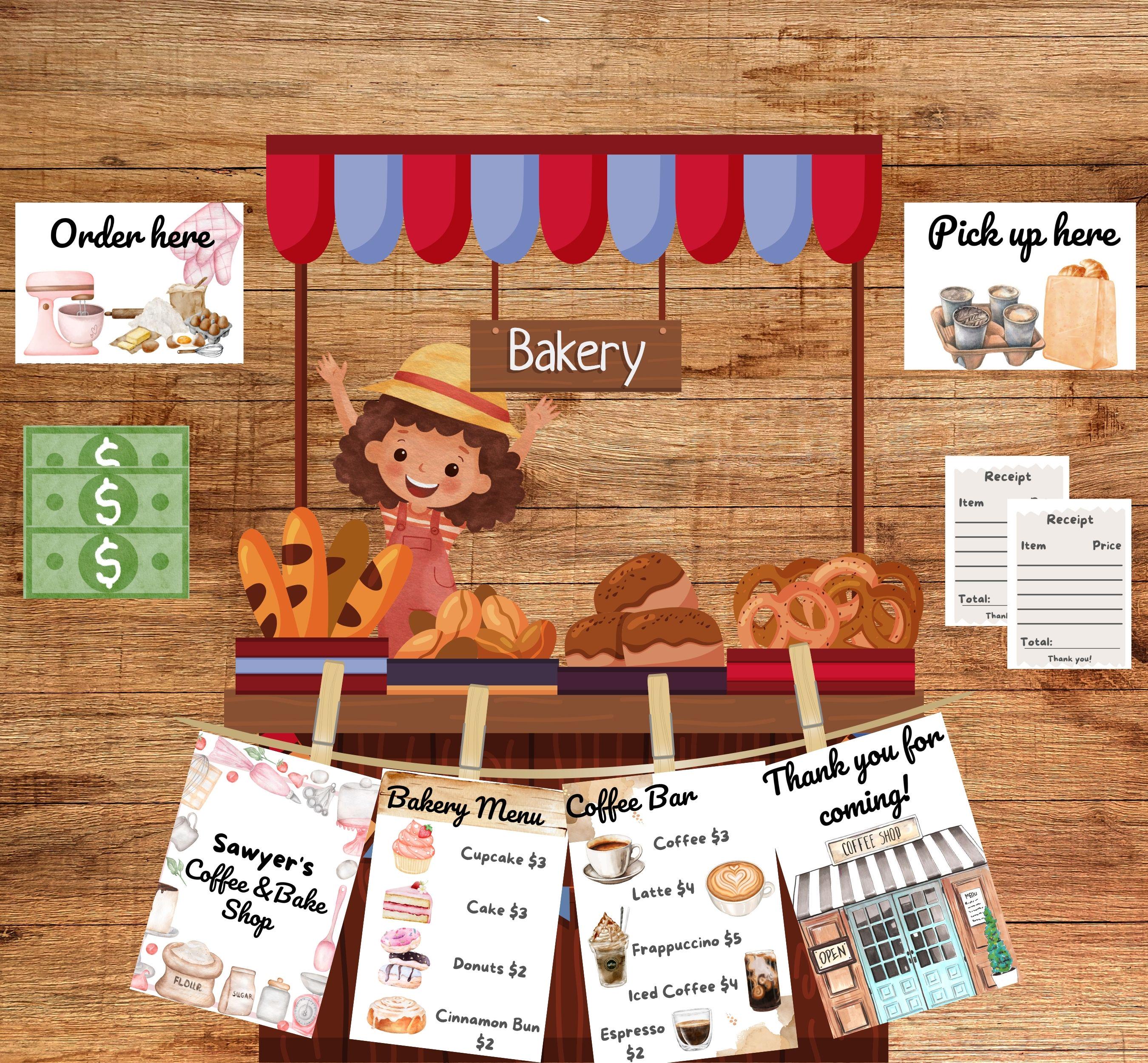 Coffee Bakery Shop Pretend Play Kit | Watercolor Printable (digital ...
