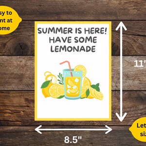 Lemonade Stand Signs, Instant Download and Print, Pretend Play, Summer ...
