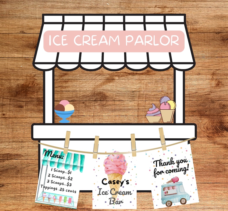 PRINTABLE Ice Cream Shop Dramatic Play Kit Summer Activity - Etsy