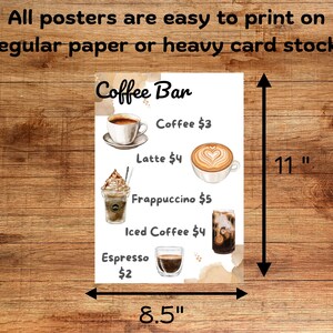 Coffee Bakery Shop Pretend Play Kit | Watercolor Printable (digital ...
