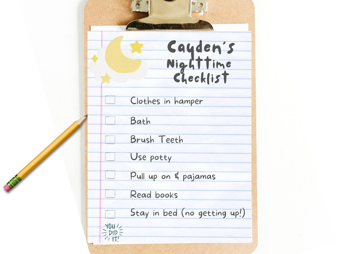 Kids Daily School Checklist Schedule Printable, Editable Chore Chart ...