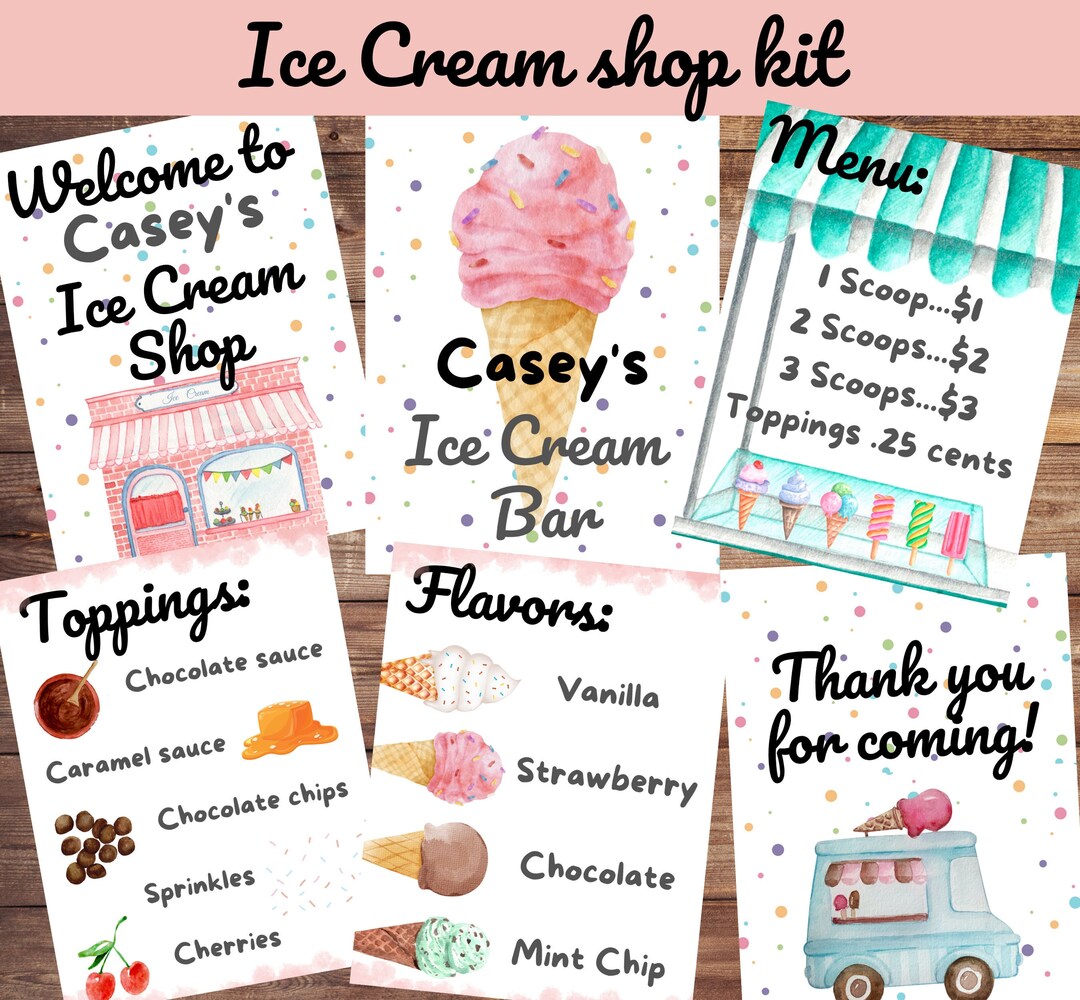 PRINTABLE Ice Cream Shop Dramatic Play Kit | Summer Activity ...