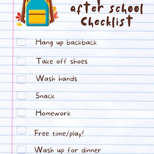 Kids Daily School Checklist Schedule Printable Editable Chore - Etsy