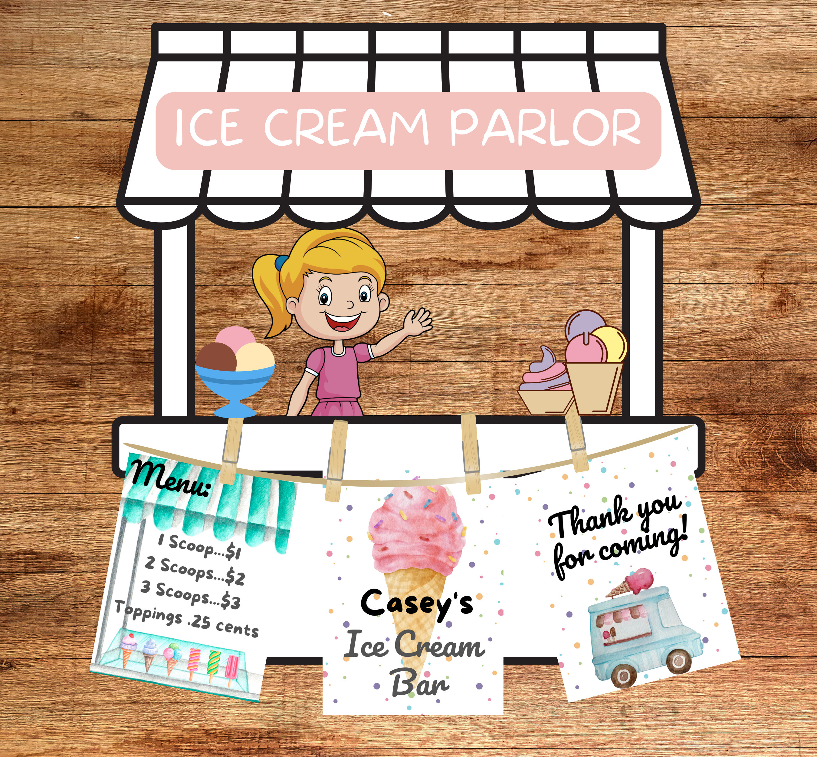 Ice Cream Shop Dramatic Play Kit | Printable Summer Activity (PDF) - Etsy