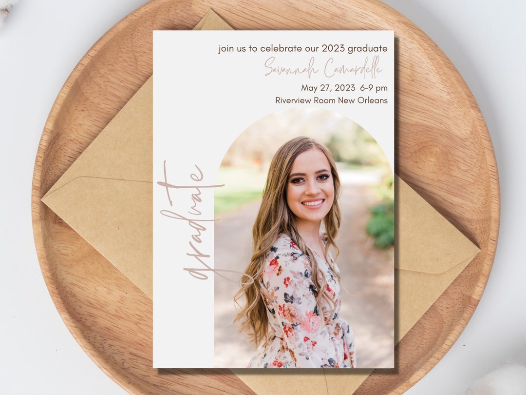 Minimalist Arch Graduation Announcement | Modern Graduation ...