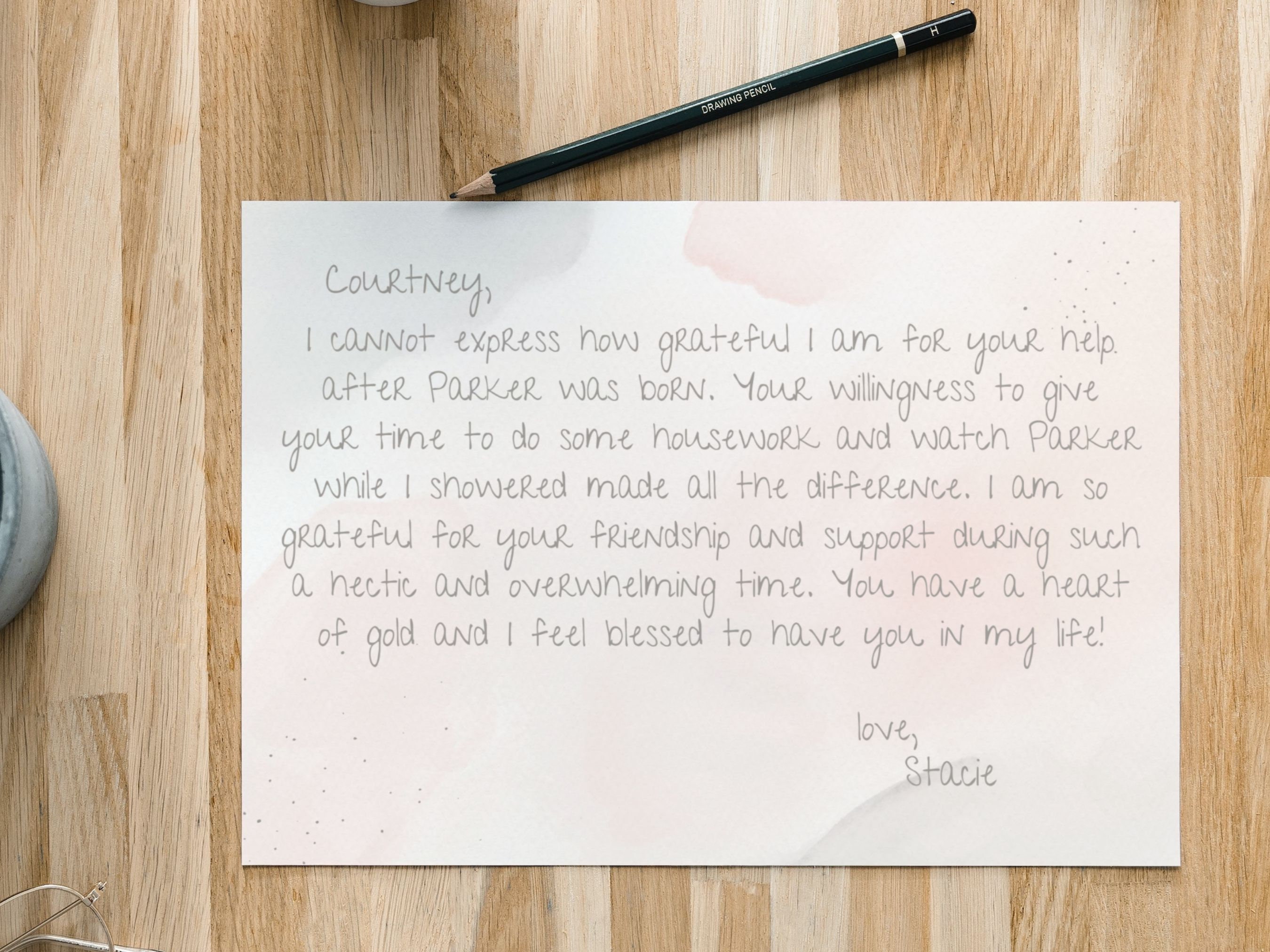 Editable Postpartum Thank You Card for Friend Thank You Card Template ...