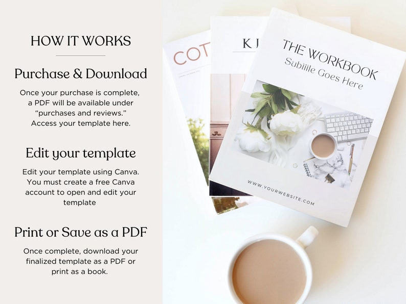 E-book Template Editable Workbook Template Neutral - Etsy