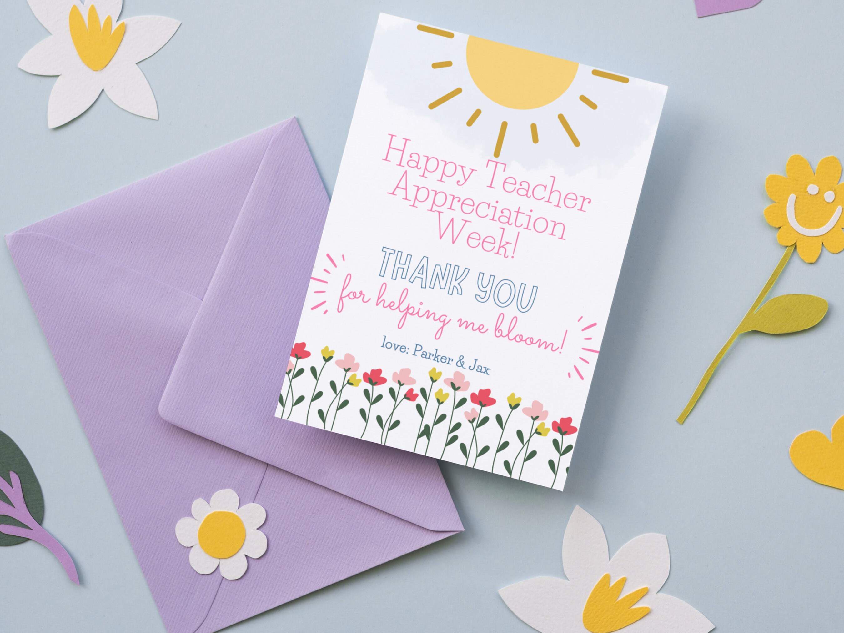 Teacher Appreciation Card Template | Printable Thank You Card for ...