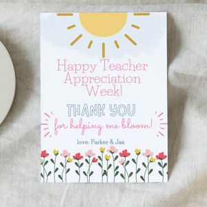 Teacher Appreciation Card Template | Printable Thank You Card for ...