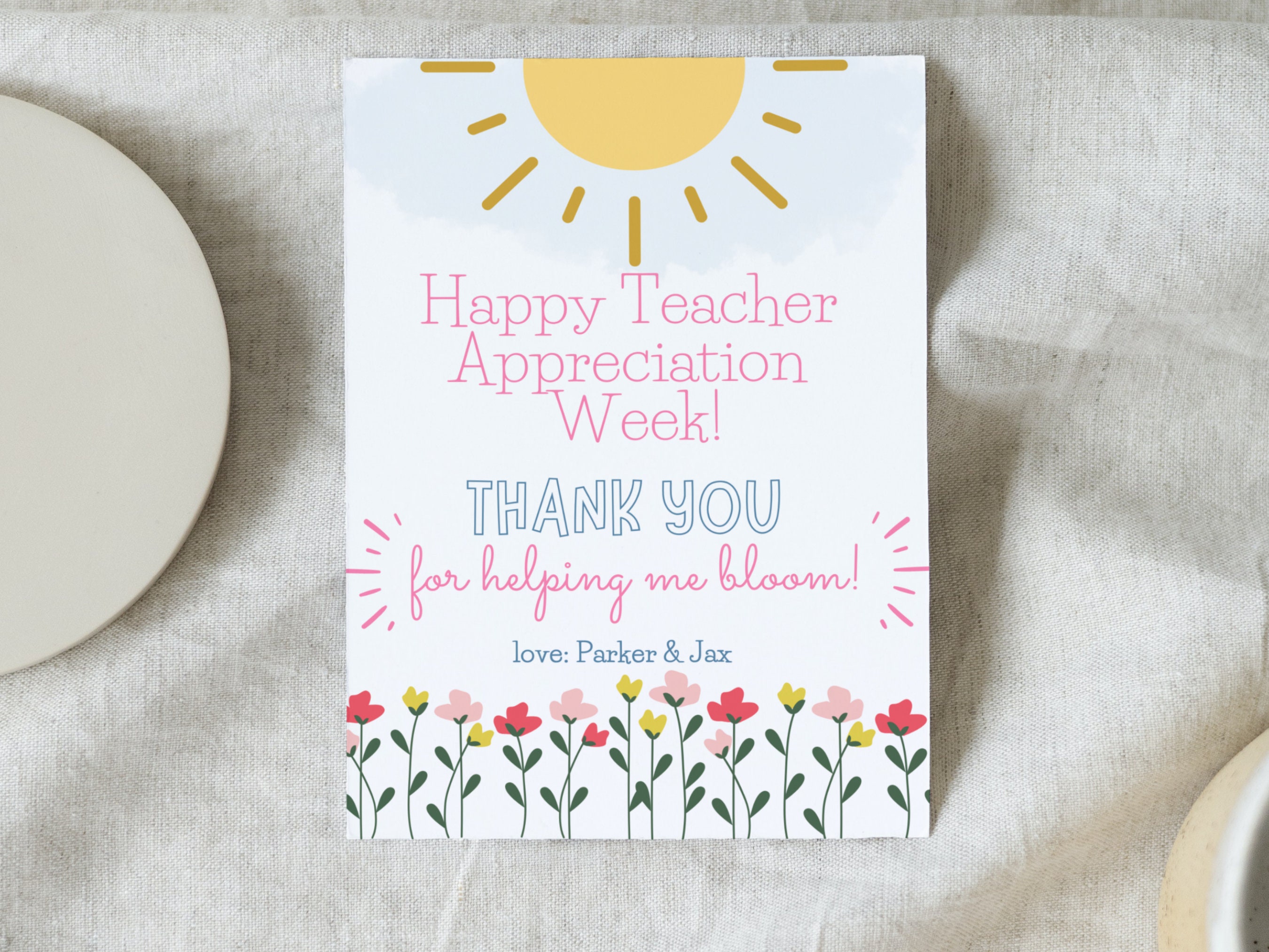 Teacher Appreciation Card Template | Printable Thank You Card for ...
