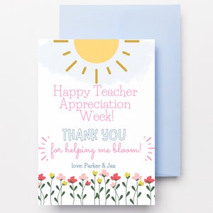 Teacher Appreciation Card Template | Printable Thank You Card for ...