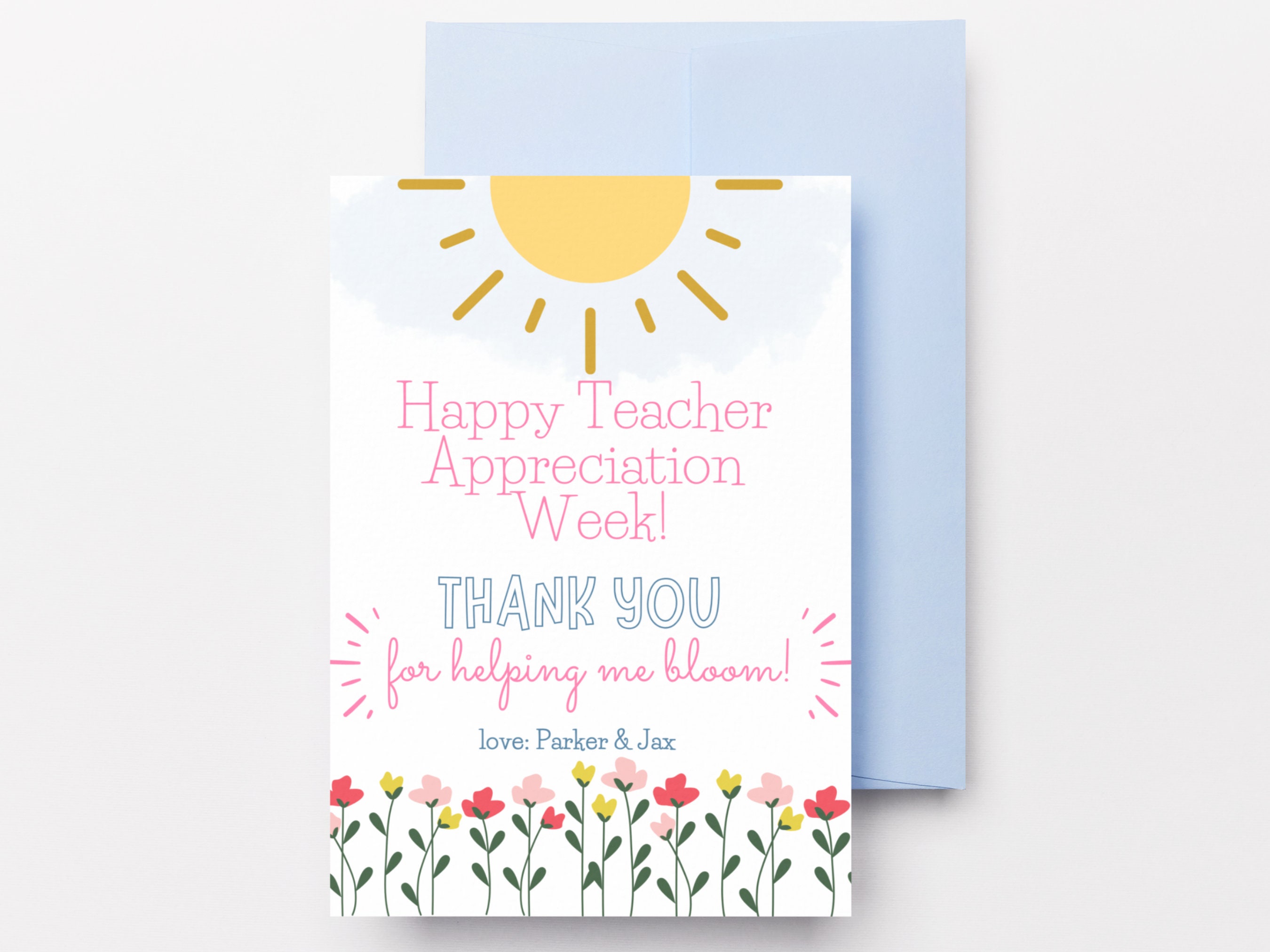 Teacher Appreciation Card Template | Printable Thank You Card for ...