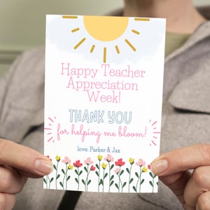 Teacher Appreciation Card Template | Printable Thank You Card for ...