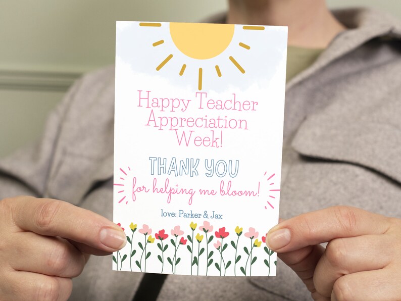 Teacher Appreciation Card Template | Printable Thank You Card for ...