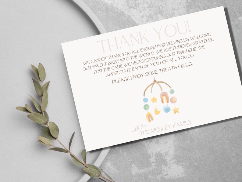 Editable L&d/mother Baby/postpartum Nurse or Midwife Thank You Sign ...