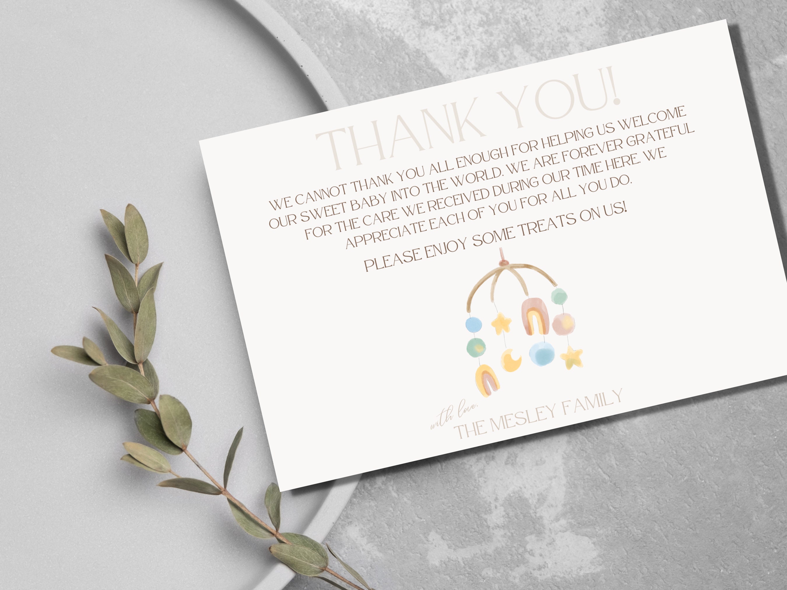 Editable L&d/mother Baby/postpartum Nurse or Midwife Thank You Sign ...