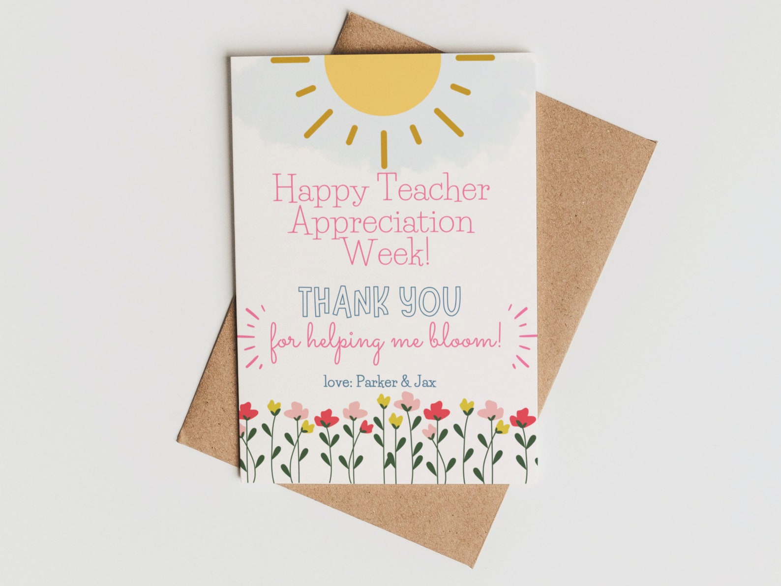 Teacher Appreciation Card Template | Printable Thank You Card for ...