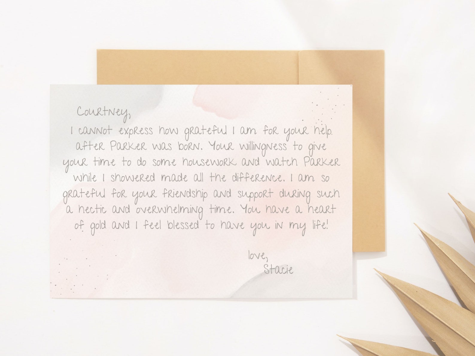 Editable Postpartum Thank You Card for Friend | Thank You Card Template ...