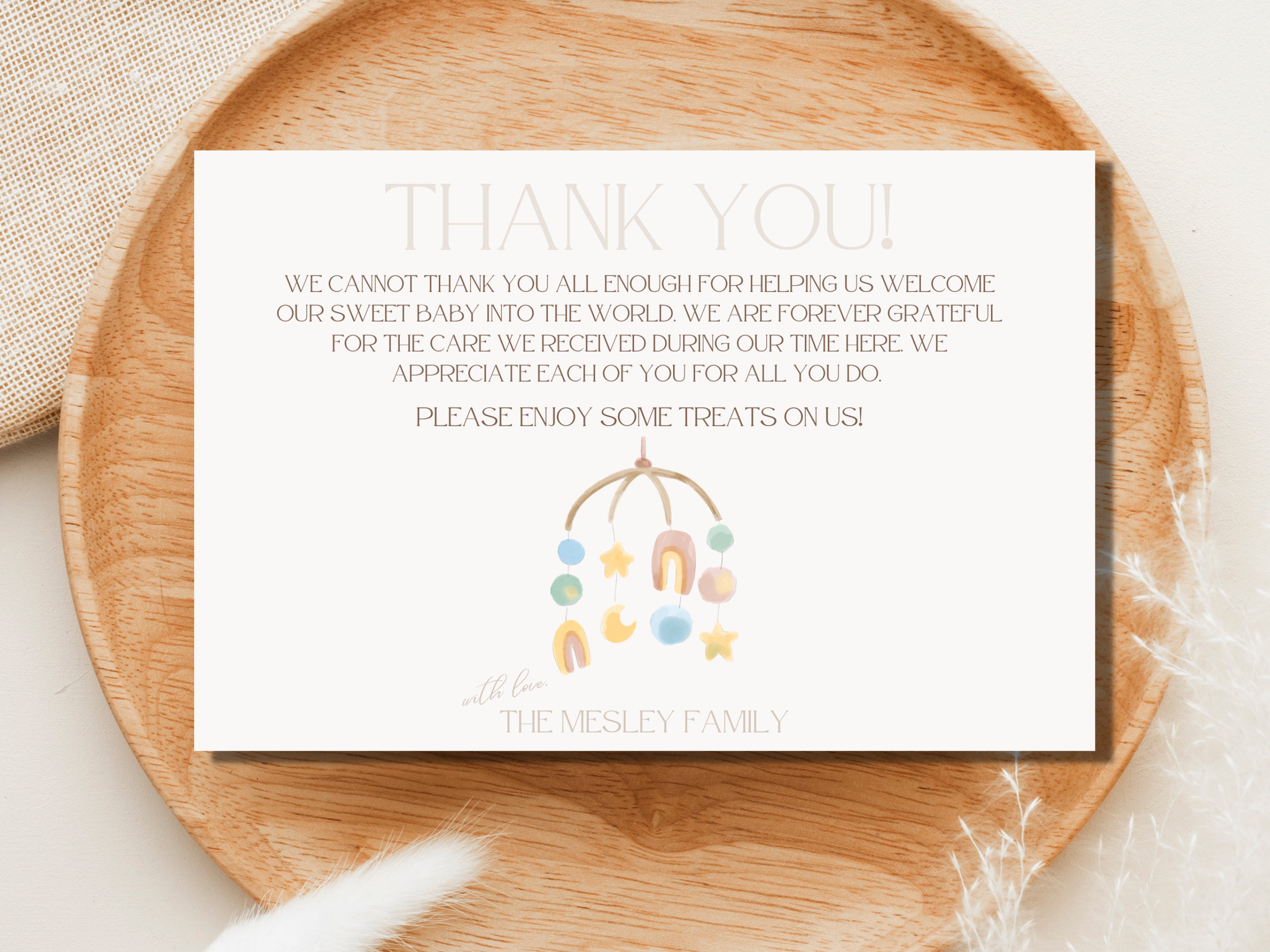 Editable L&d/mother Baby/postpartum Nurse or Midwife Thank You Sign ...