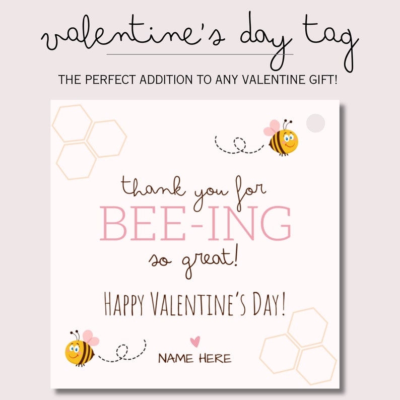 Editable Valentine's Day Favor Tag|tag for Class/daycare|kids Treats ...