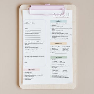 Editable Birth Plan/birth Wishes | Birth Preference Sheet | Birth Plan ...
