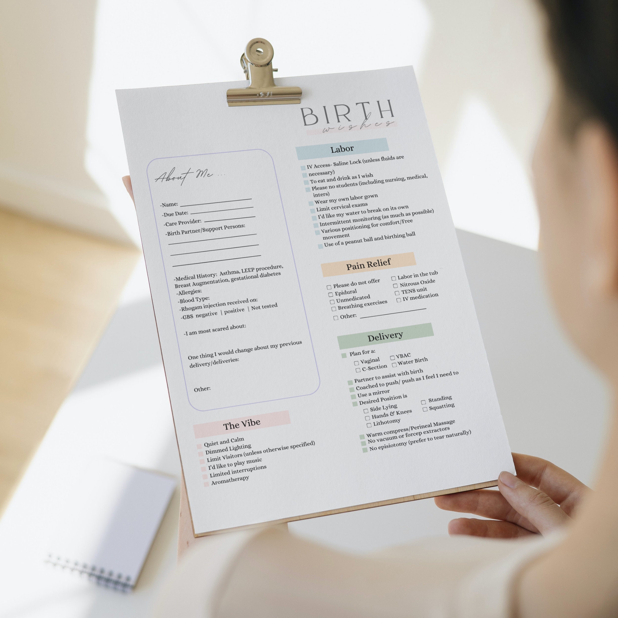 Editable Birth Plan/birth Wishes | Birth Preference Sheet | Birth Plan ...
