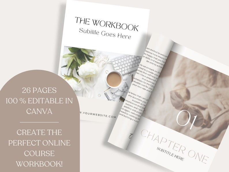 E-book Template Editable Workbook Template Neutral - Etsy