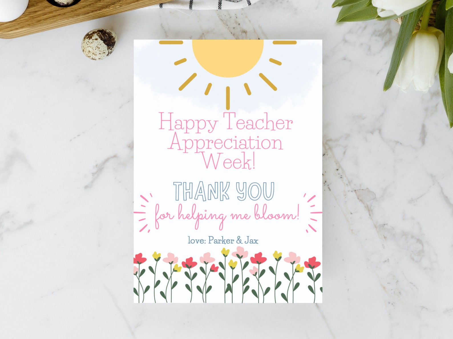 Teacher Appreciation Card Template | Printable Thank You Card for ...