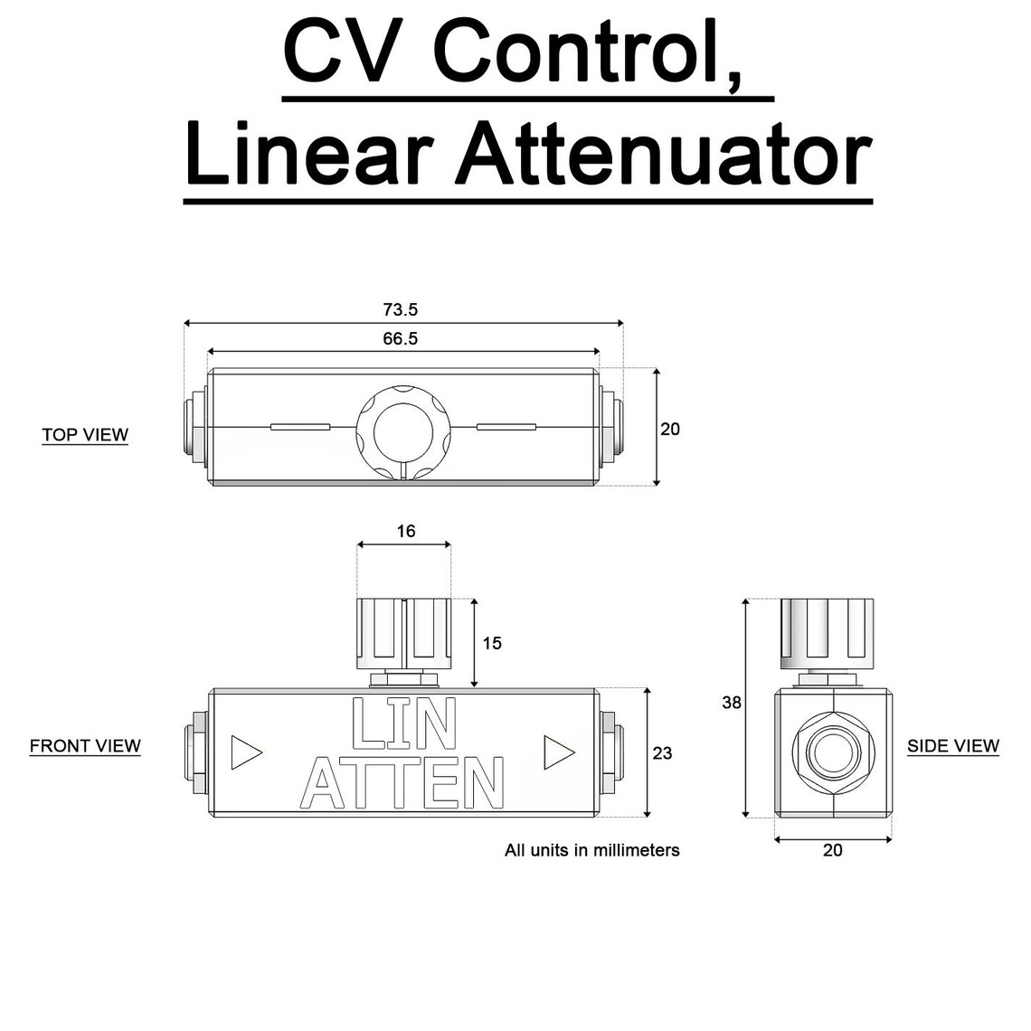 1/4" (6.35mm) CV Control, MONO Linear Attenuator - Etsy