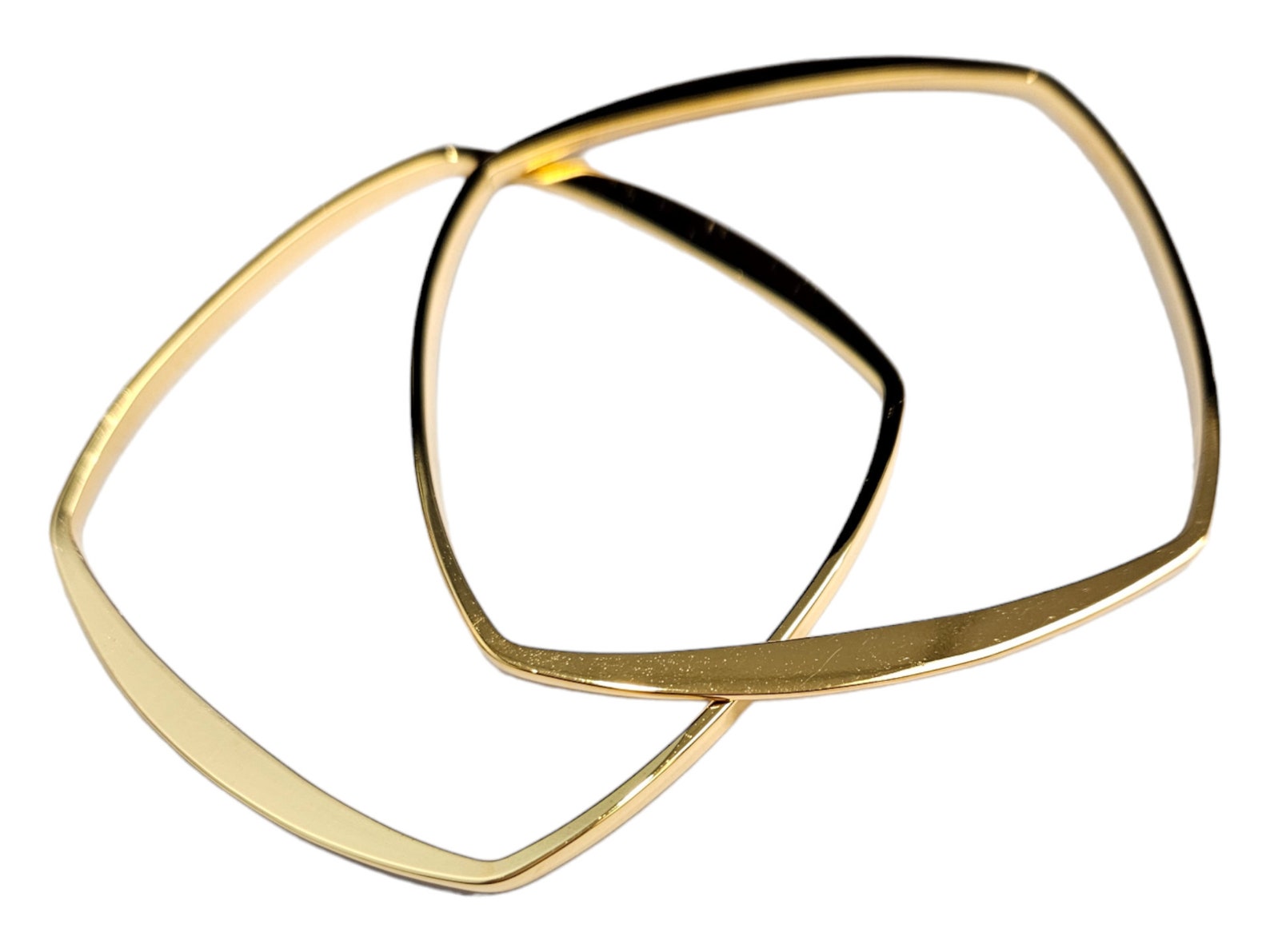 Square Bangle Bracelet in Gold Plated - Etsy