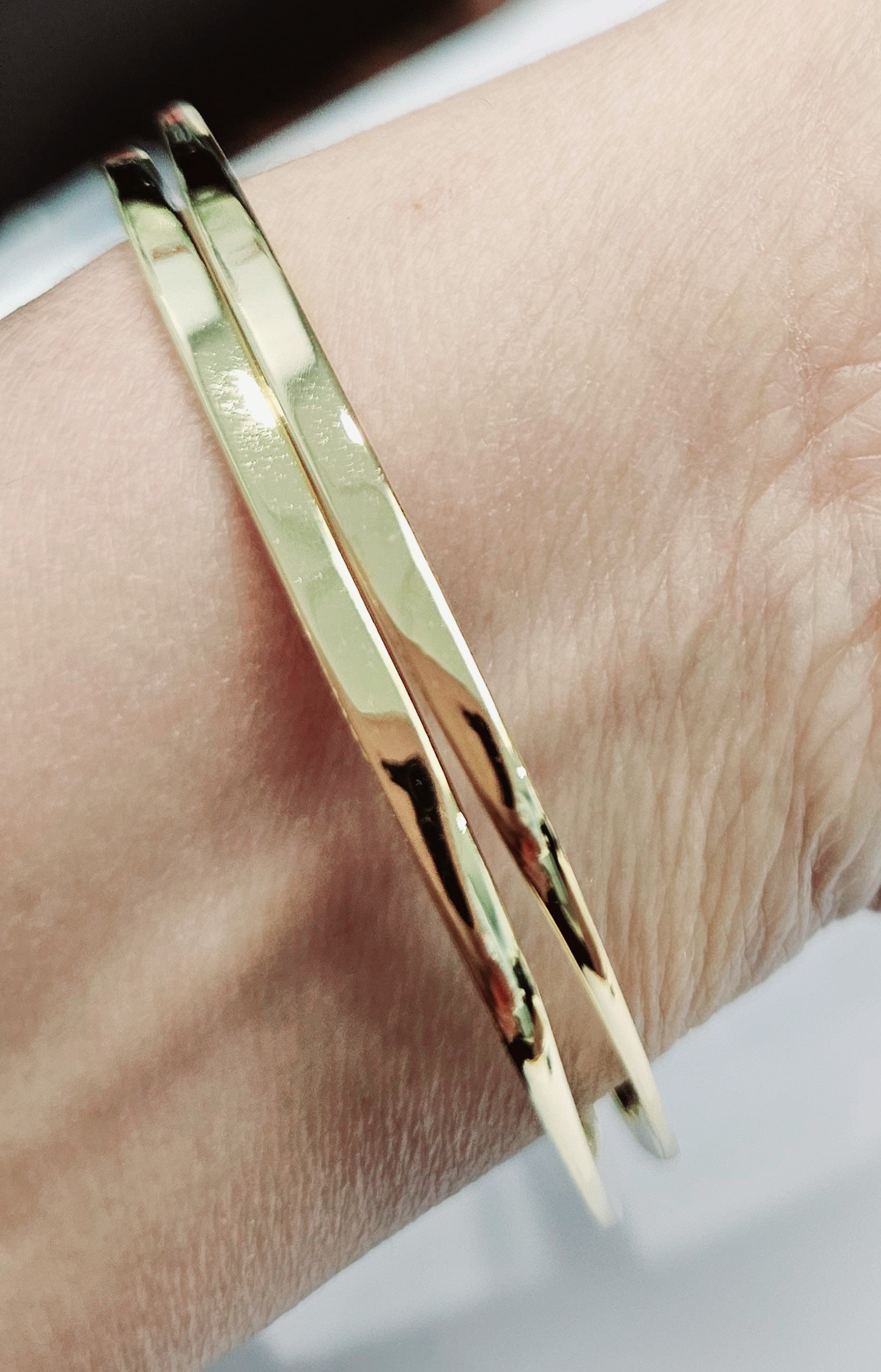 Square Bangle Bracelet in Gold Plated - Etsy